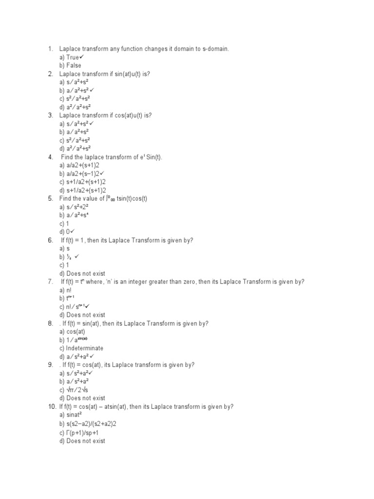 Maths Unit 3 MCQ | Download Free PDF | Convolution | Algebra
