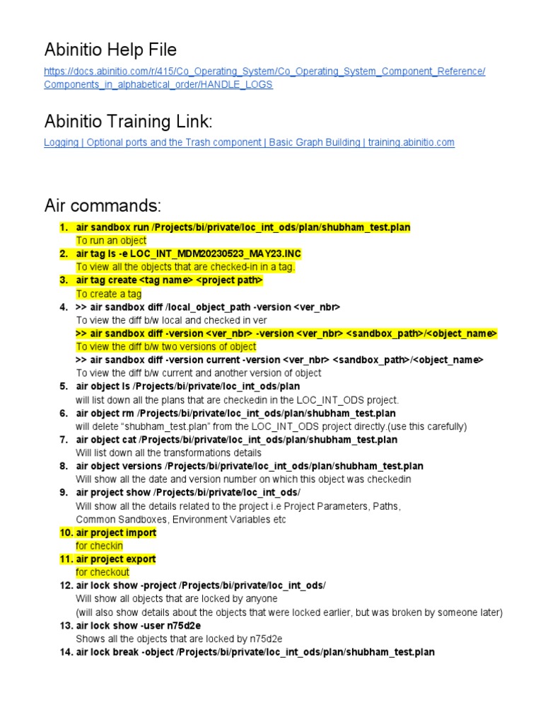 Abinitio Command Reference Guide | PDF