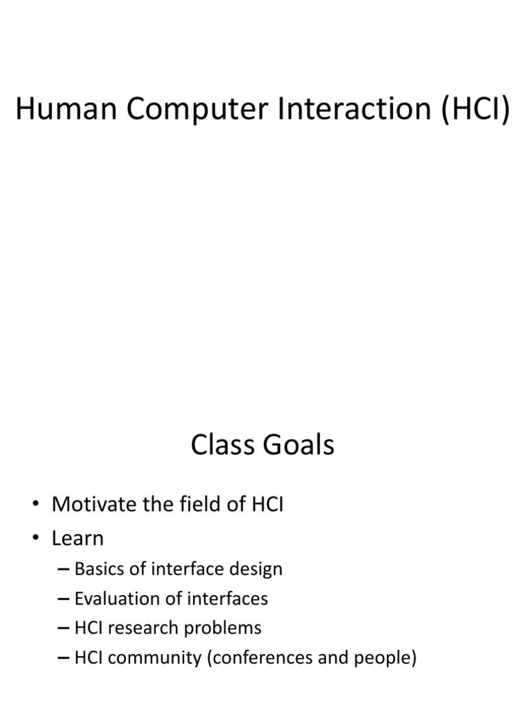 Week 7 - Human Computer Interaction (HCI) | PDF | Human–Computer Interaction | Usability