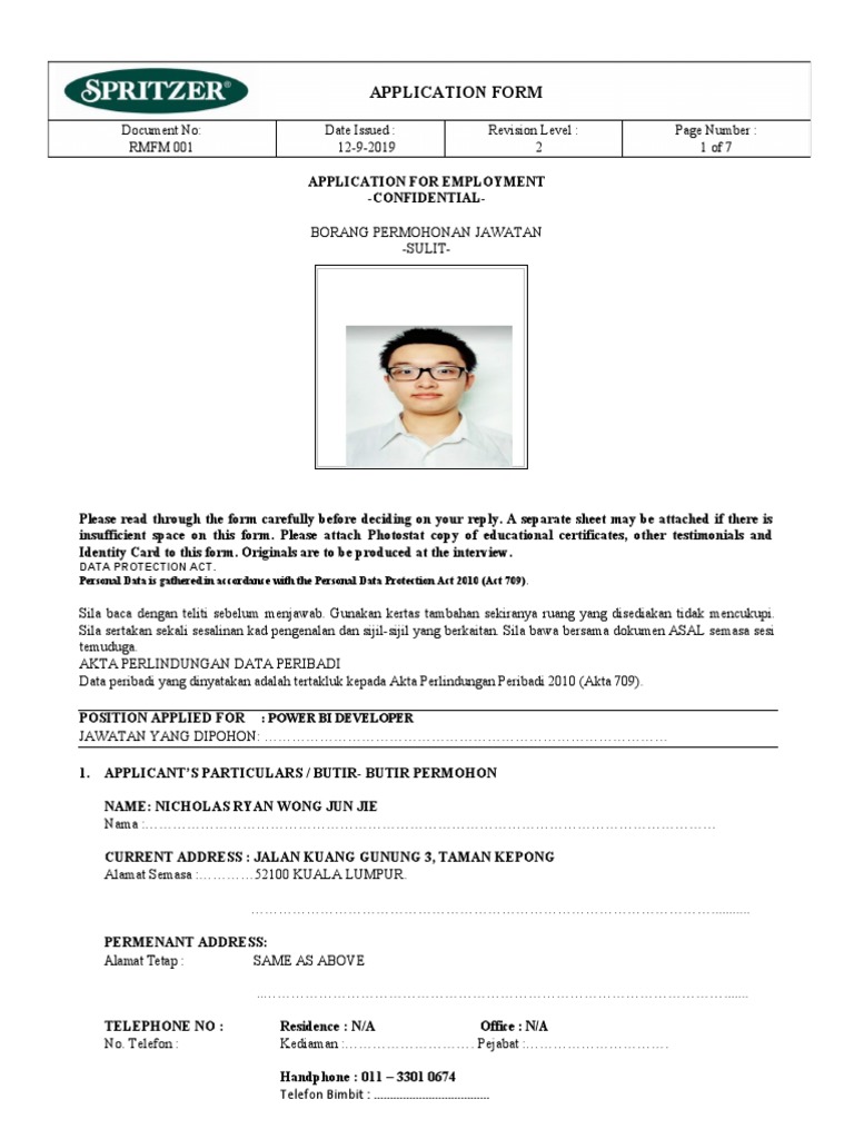 Rmfm 001 Application Form Download Free Pdf Cybernetics