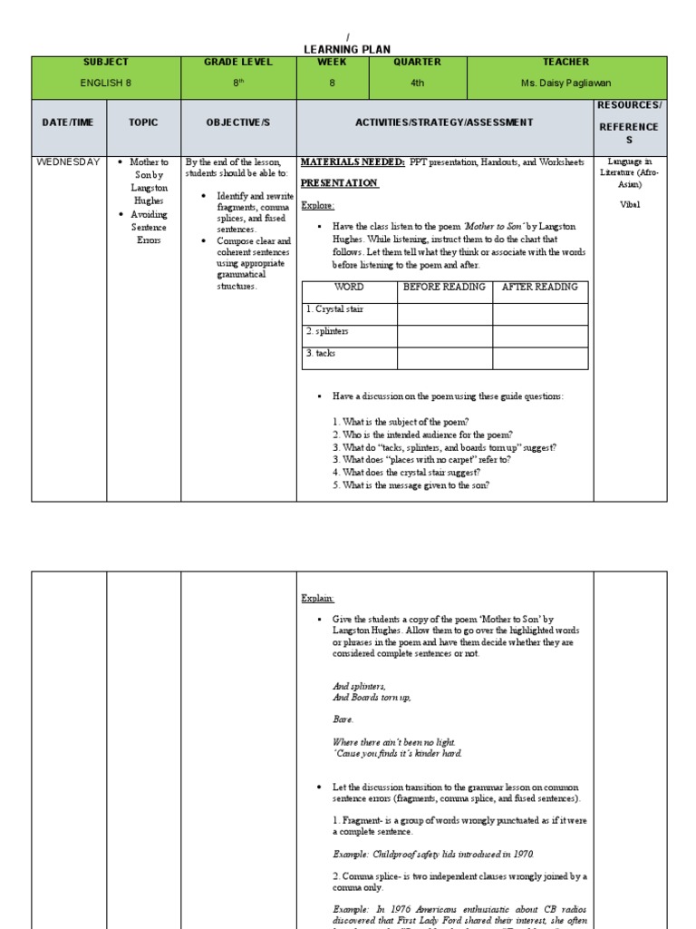 Demo Lesson Plan | PDF | Behavior Modification | Grammar