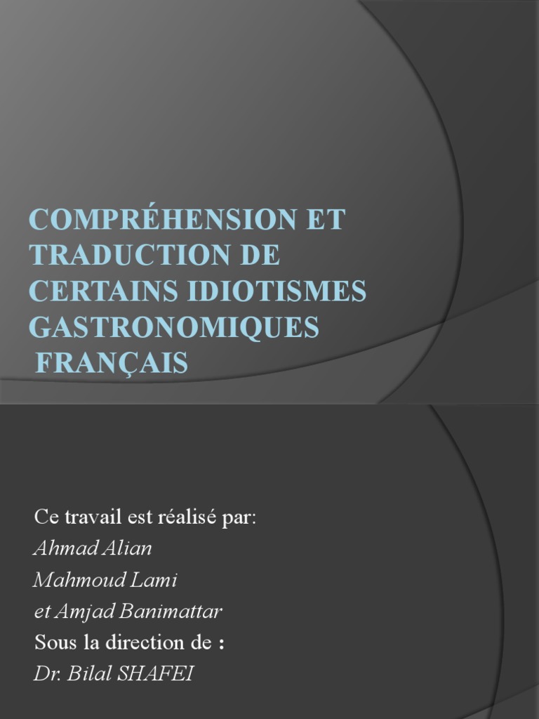 Diapositives de Amjad 1 1 | PDF | Traductions | Linguistique