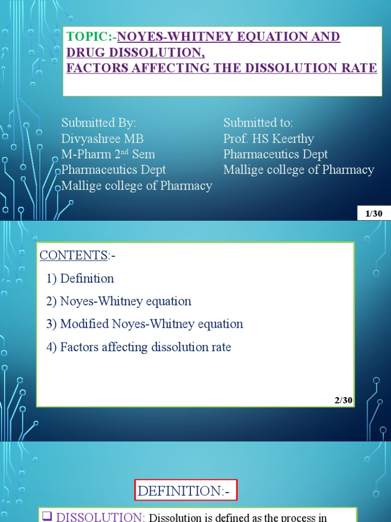 Drug Dissolution Insights | PDF