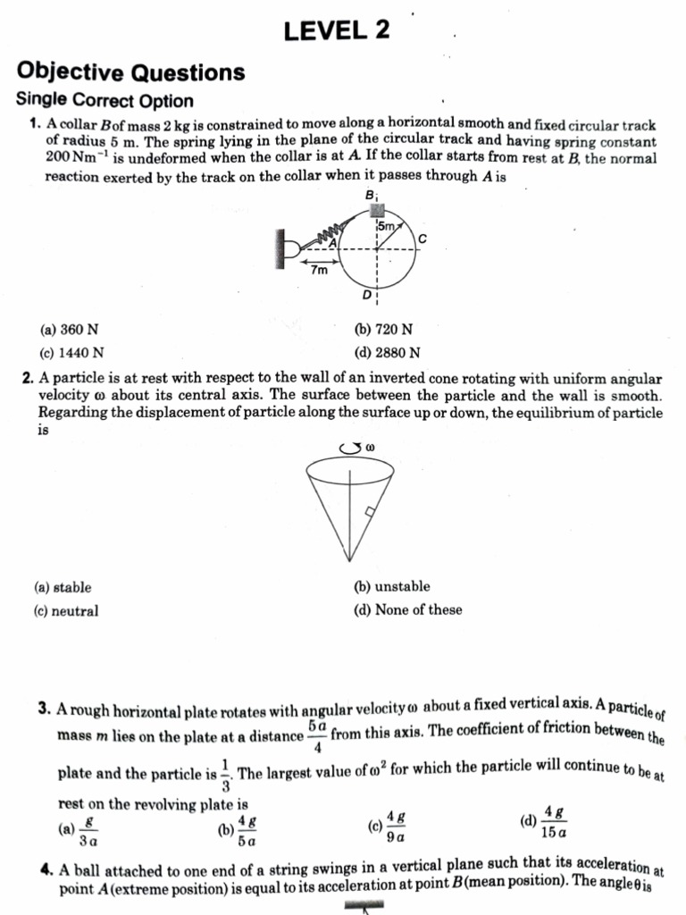 Physics Problems on Circular Motion and Dynamics | PDF | Rotation Around A Fixed Axis | Acceleration