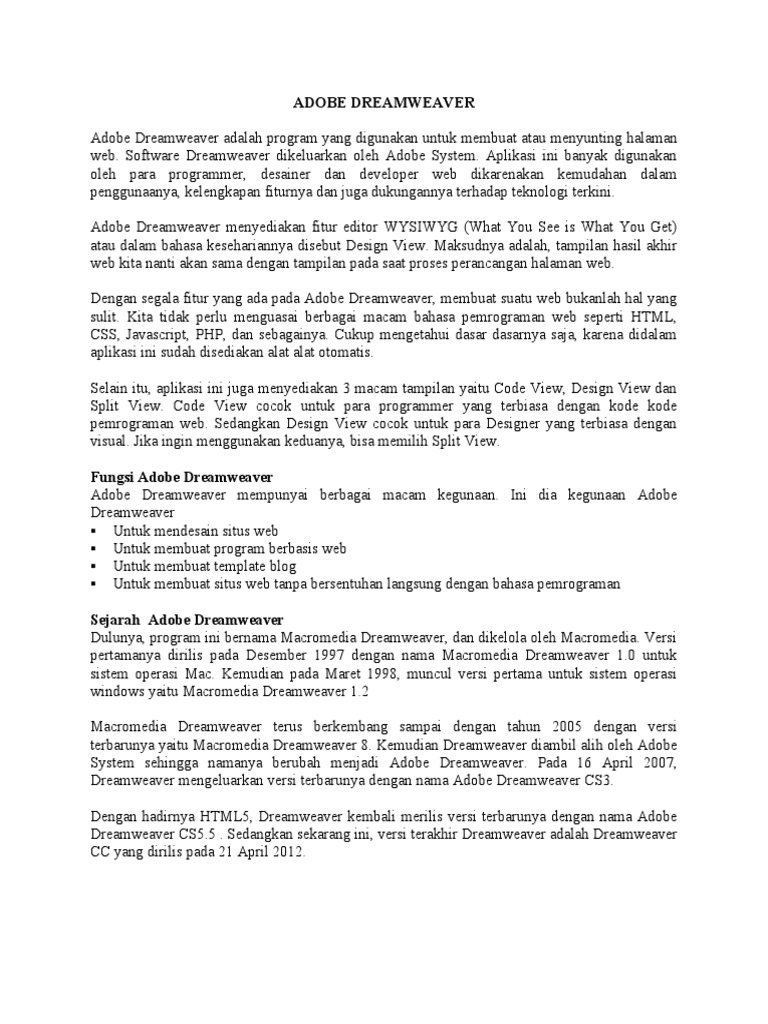 Adobe Dreamweaver Pdf 