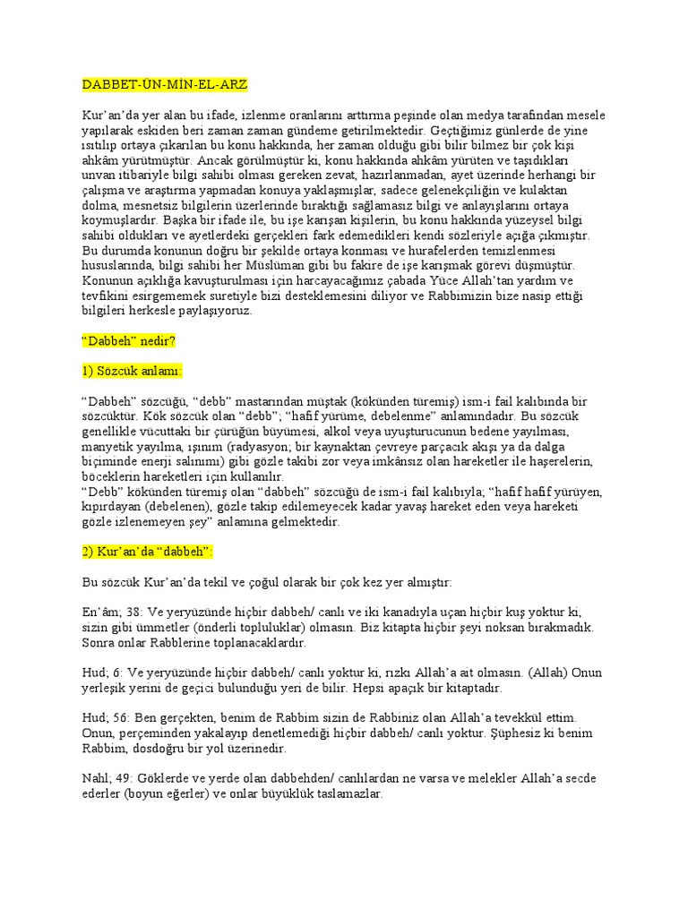 Dabbetül Arz | PDF