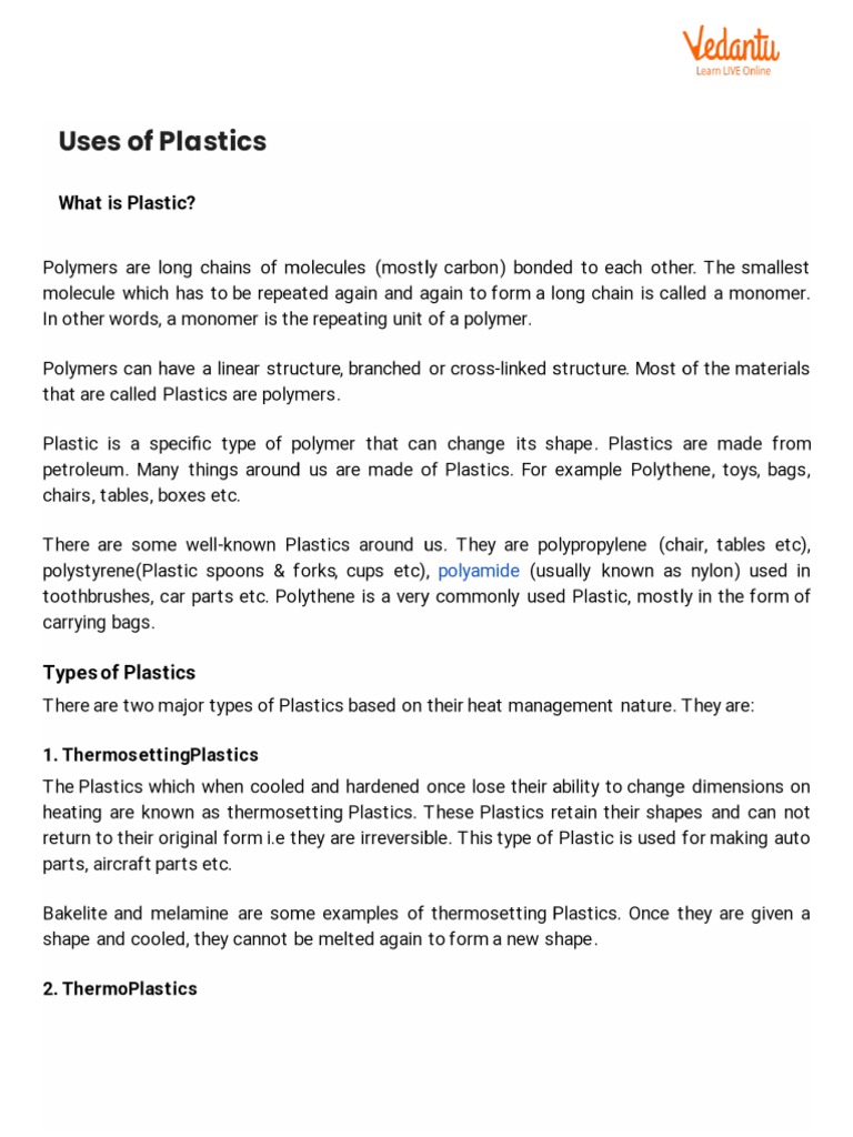 Uses of Plastics | PDF