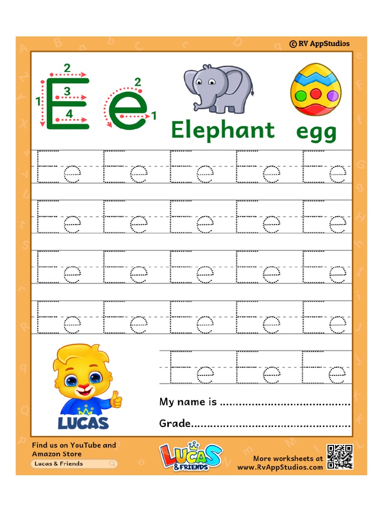 248 Free Printable Worksheets For Kids Alphabet Letter Ee Tracing | PDF