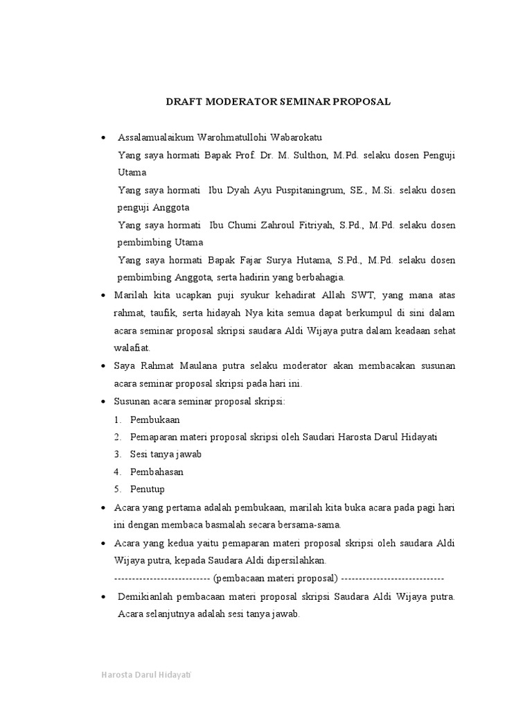 Moderator Sempro | PDF | Karier & Perkembangan