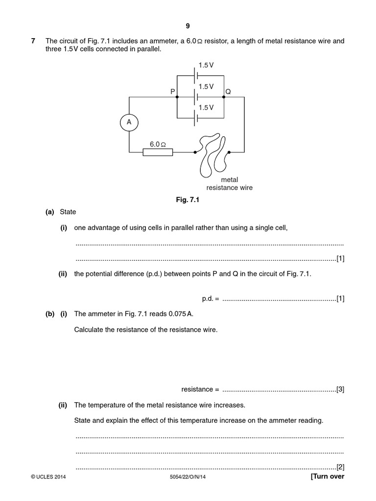 Current Electricity DC Circuits Electronics Past Papers | PDF | Voltage | Electrical Resistance ...