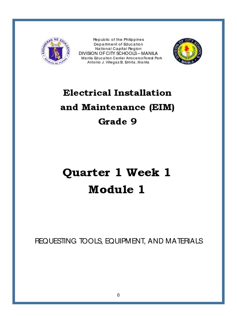EIM 9 - Q1 - W1 - Mod1 | PDF | Wire | Electrical Connector
