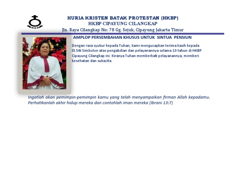 Amplop Ucapan Syukur Sintua Pensiun | PDF