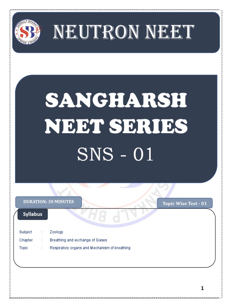 SNS 1 (Breathing) | PDF | Respiratory System | Exhalation