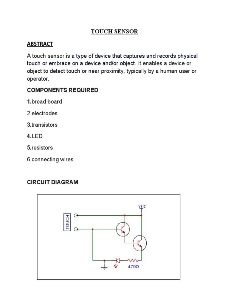 Touch Sensor | PDF | Transistor | Capacitor