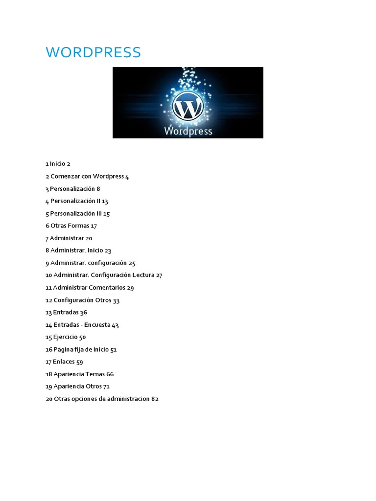 Manual de Wordpress | PDF | Blog | Spamming