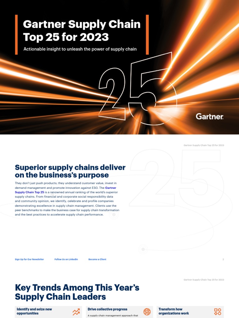 Gartner-Supply-Chain-Top-25-For-2023 (forLQT) | PDF | Supply Chain | Supply Chain Management
