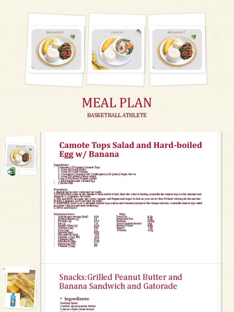 Athlete Meals | PDF | Tofu | Peanut Butter