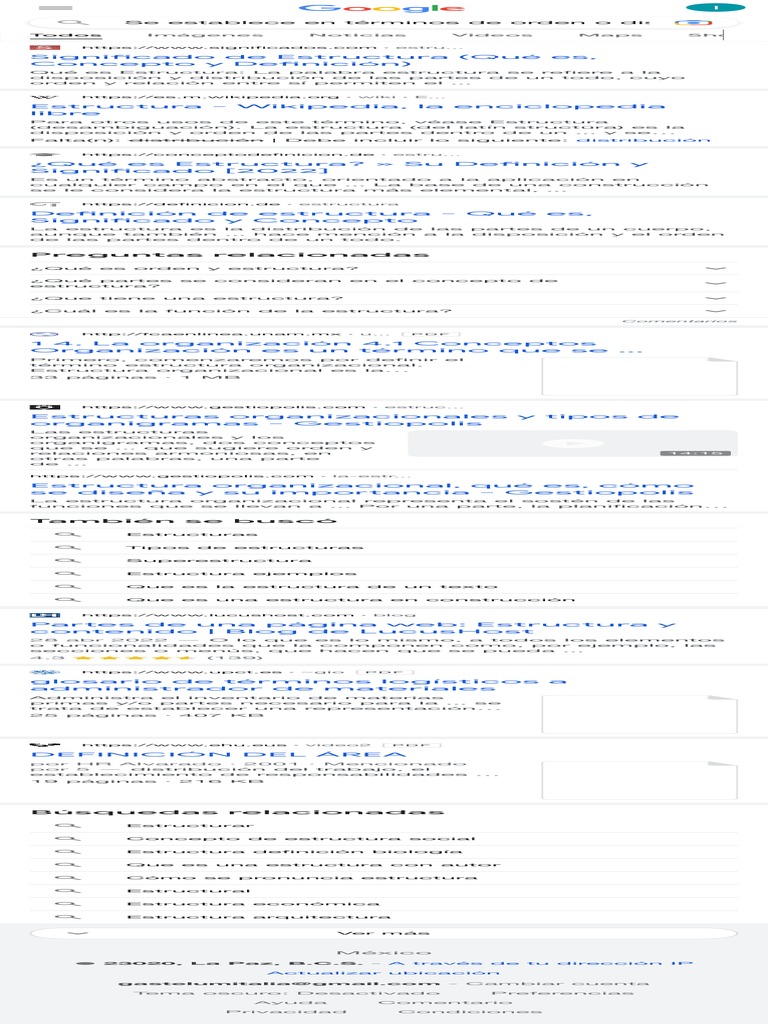 Se Establece en Términos de Orden o Distribución de Las Partes de Algo ...