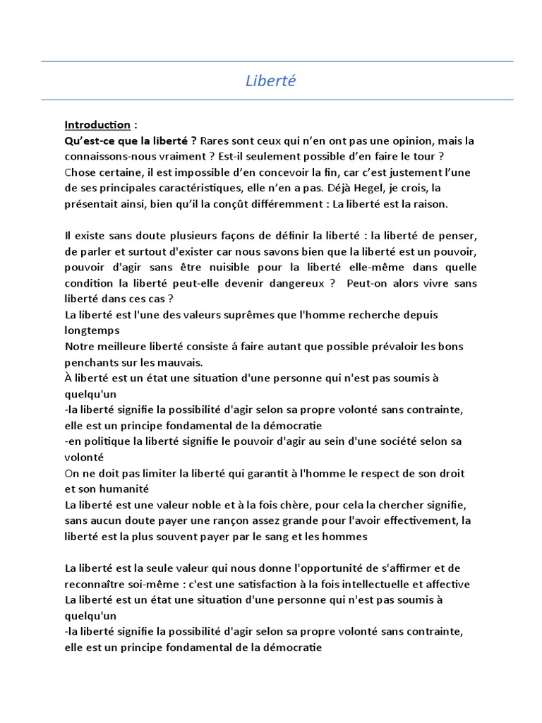 Liberté | PDF | Liberté | Raison