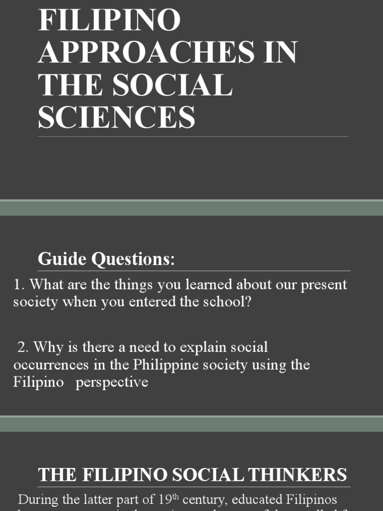 Filipino Approaches in The Social Sciences | PDF