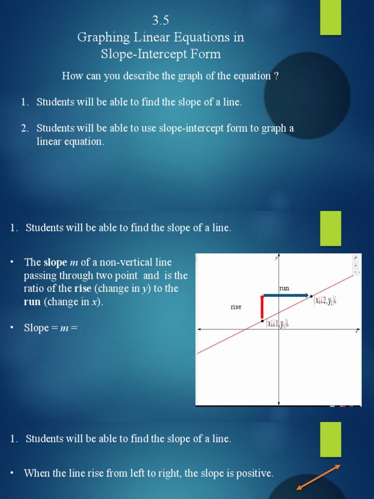 3.5 Graphing Linear Equations in Slope-Intercept Form | PDF | Mathematics | Mathematical Objects