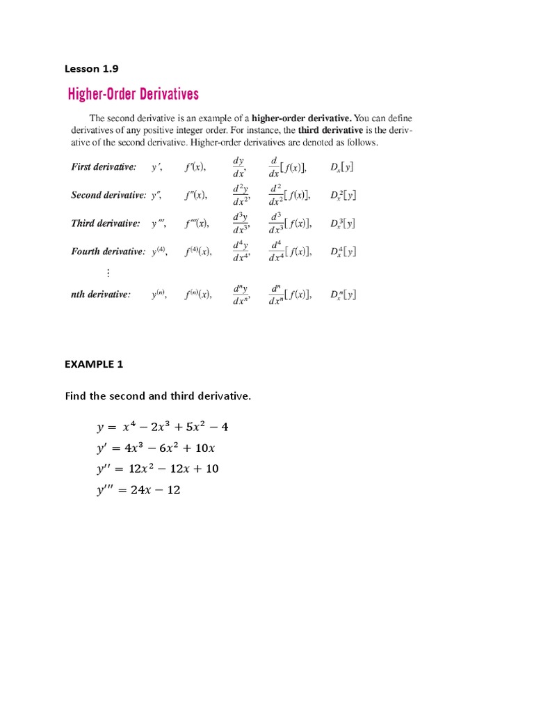 Math 1e Lesson 1.9 1.10 | PDF