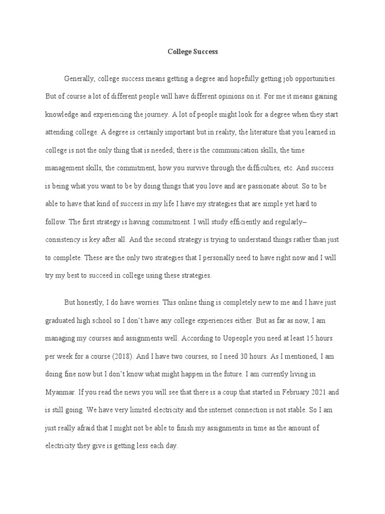 Unit 1 Learning Journal (College Success) (UoPeople) | PDF | Communication | Human Communication