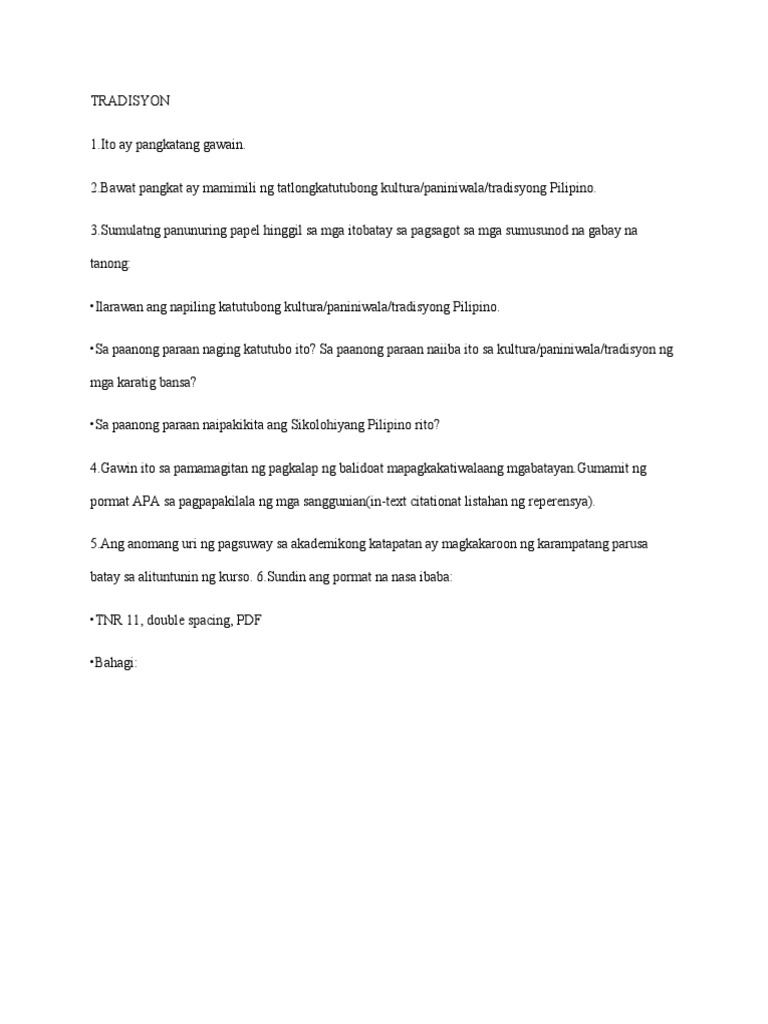 TRADISYON - Pagmano | PDF