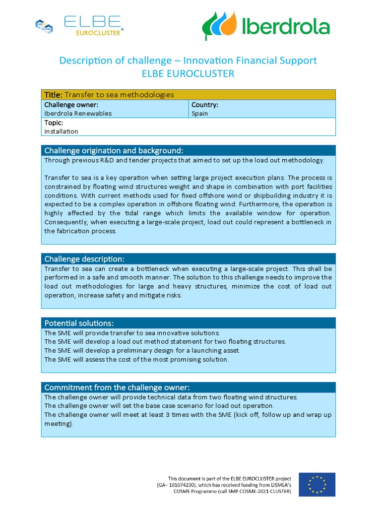 ELBE EUROCLUSTER - FSTI Iberdrola | PDF | Technology & Engineering