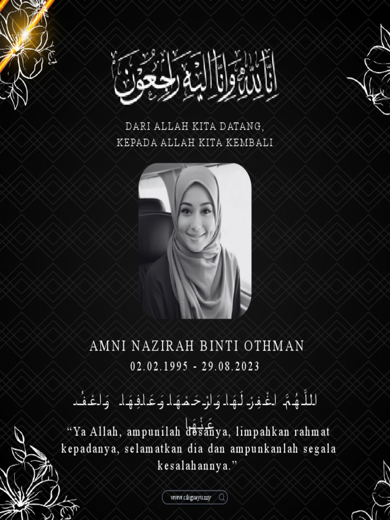 Poster Khabar Kematian Salam Takziah (Cikguayu - My) | PDF