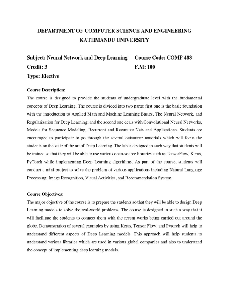 Comp 488 Neural Network Deep Learning Pdf Deep Learning Artificial Neural Network