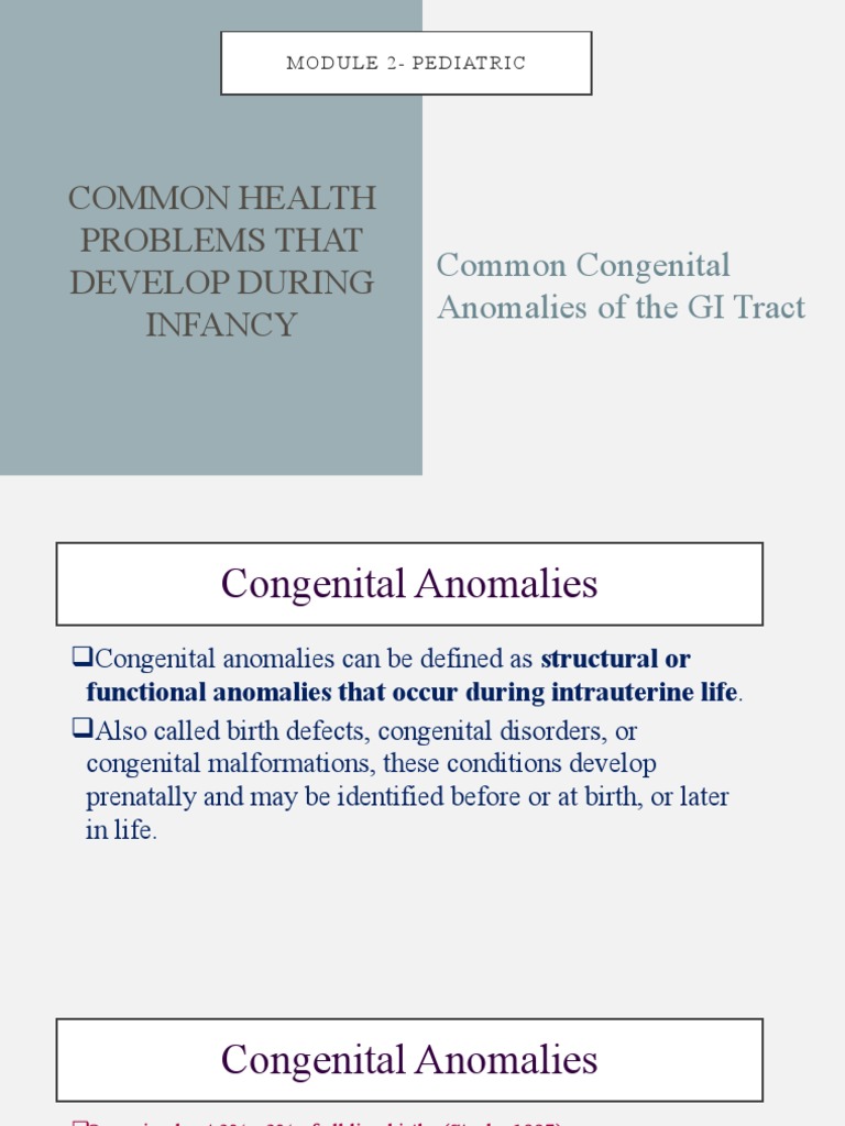 1 Common Congenital Anomalies of The GI Tract | PDF