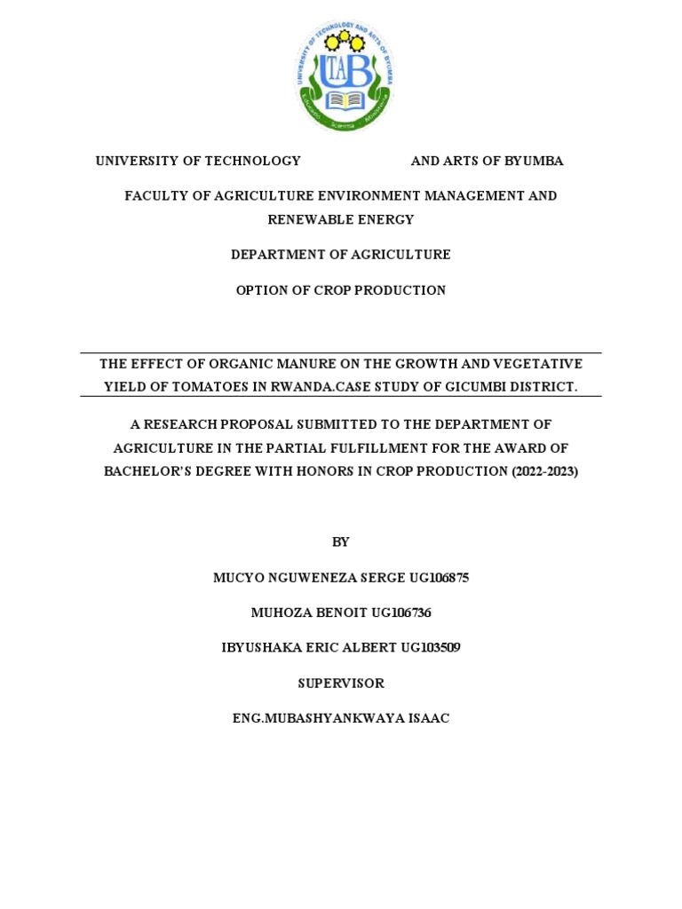 Full Mucyo Nguweneza Serge, Muhoza Benoit and Ibyushaka Eric | PDF