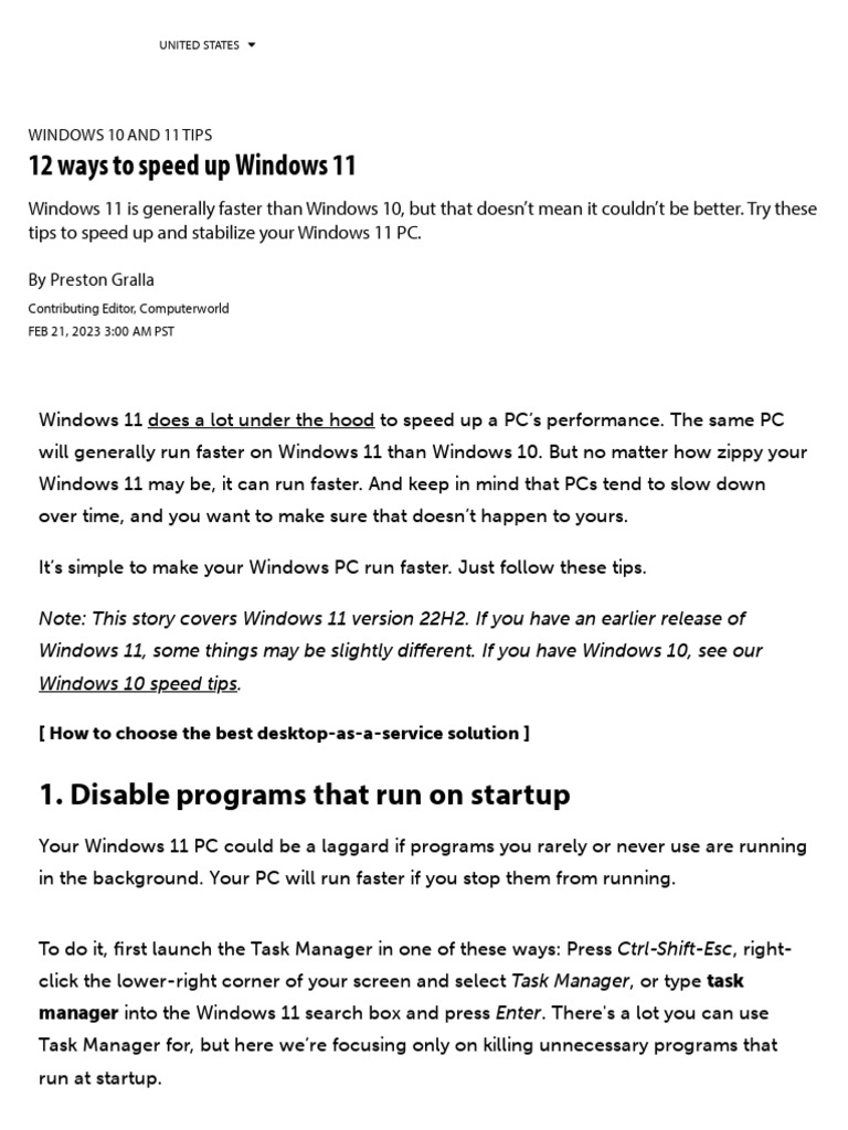 Speed Up Windows 11: 12 Essential Tips | PDF | Computer File | I Cloud
