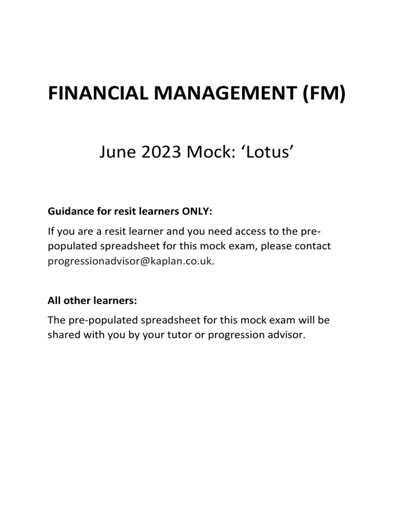June Mock | PDF | Option (Finance) | Net Present Value