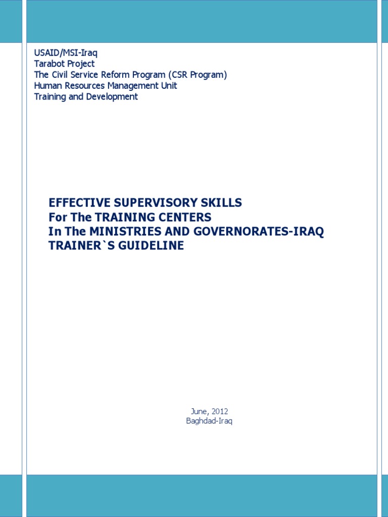 Effective Supervisory Skills | PDF | Leadership | Communication