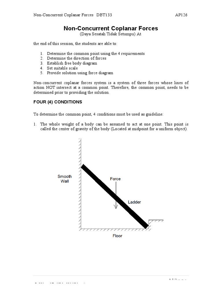 Non-Concurrent Coplanar Forces Guide | PDF