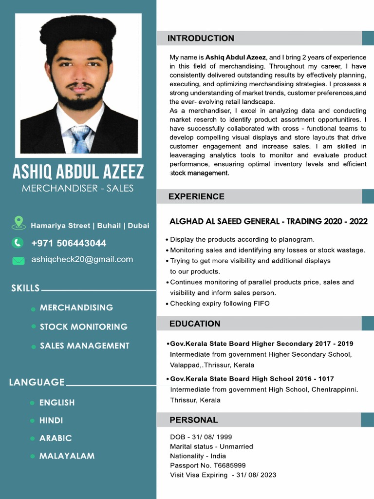 Ashiq Abdul Azeez CV 2023 | PDF