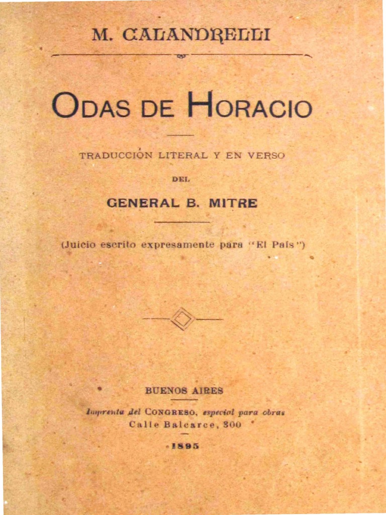Odas de Horacio - Traducidas Por Bartolomé Mitre | PDF | Arte | Clásicos