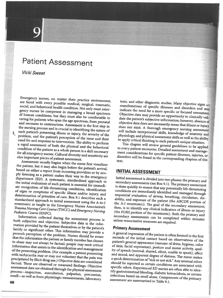 אומדן קבלת מטופל מטראומה - Sheehys | PDF