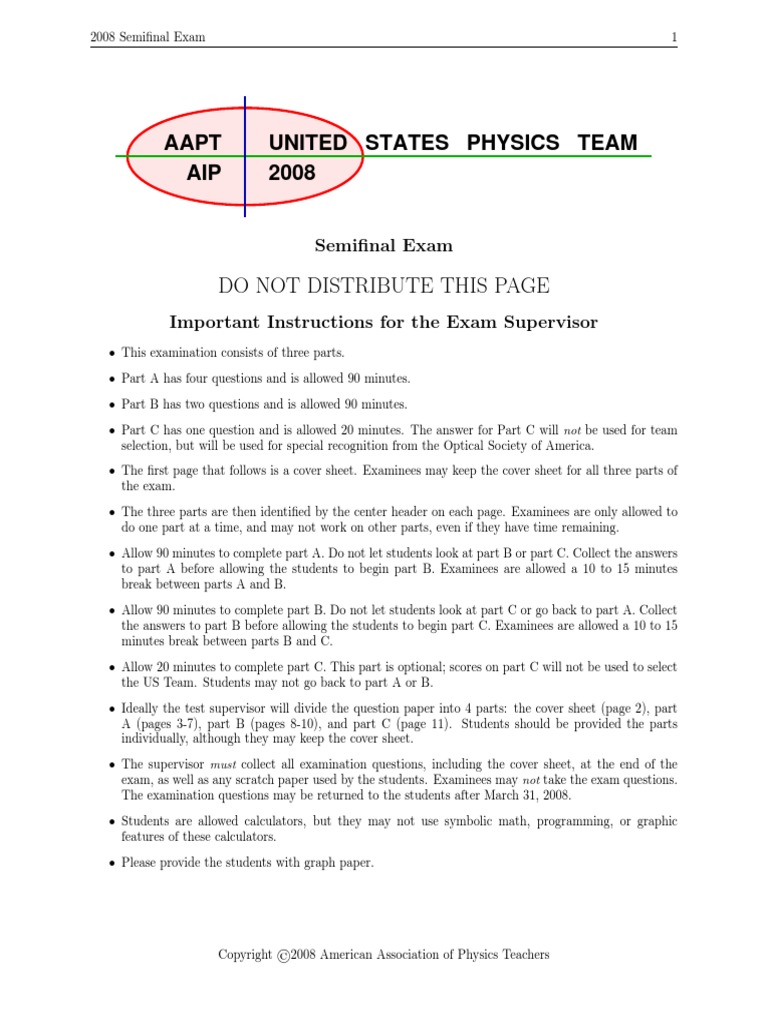 USAPhO 2008 Solutions | PDF