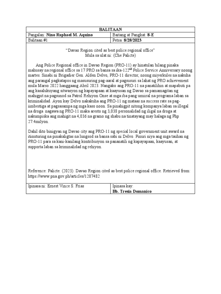 BALITAAN Format | PDF