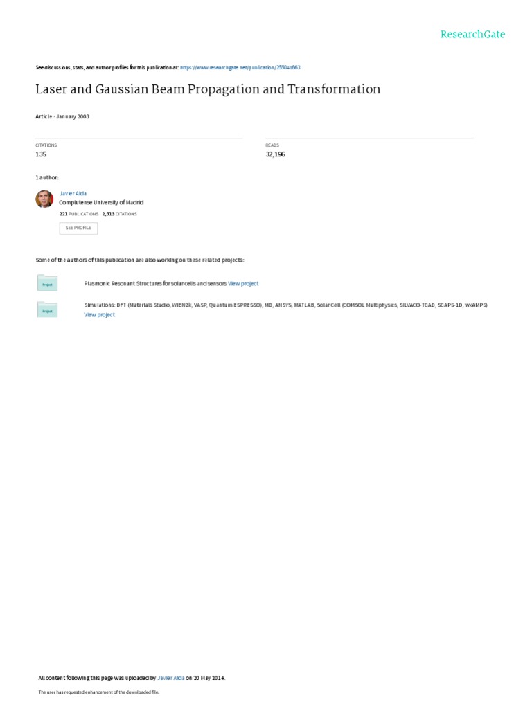 Laser and Gaussian Eoe 03 | PDF