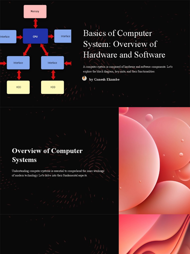 Basics of Computer System Overview of Hardware and Software | PDF