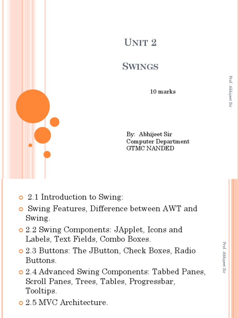 Ajp 2 Swings | Download Free PDF | Information Technology | Object Oriented Programming