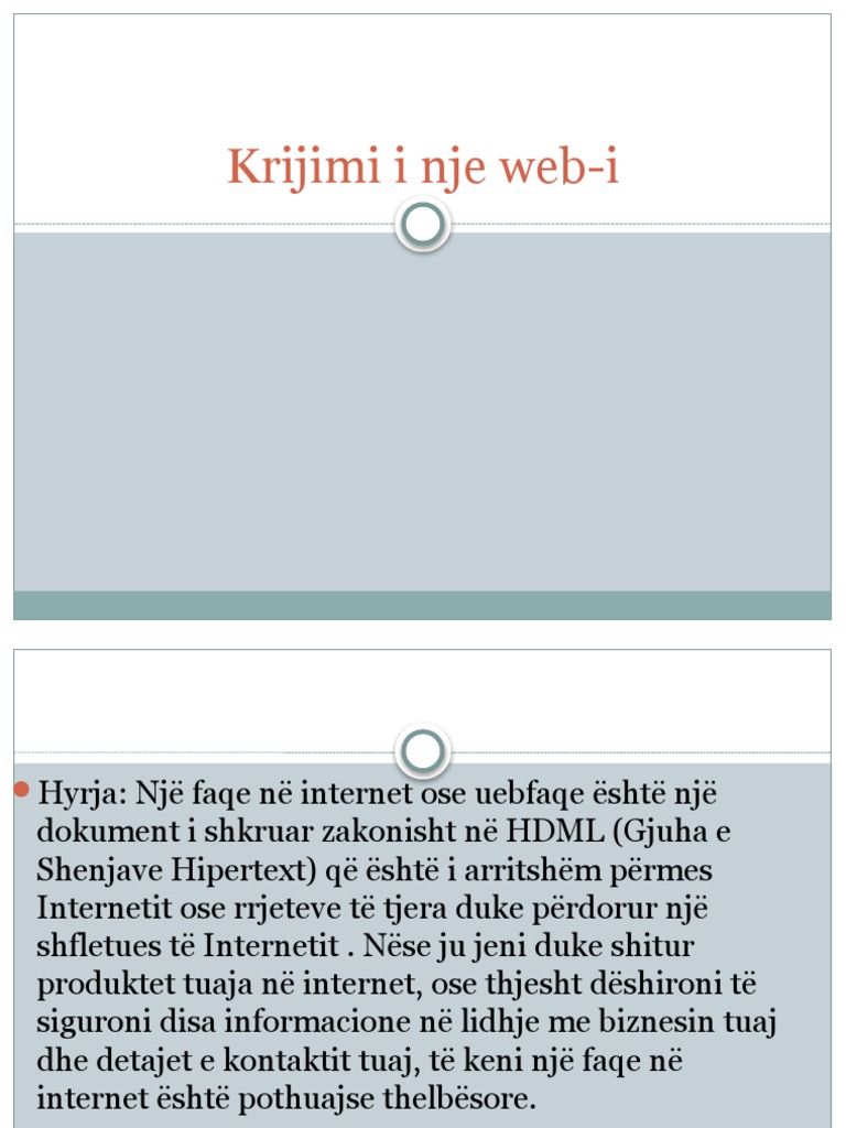 Krijimi I Nje Web I Pdf