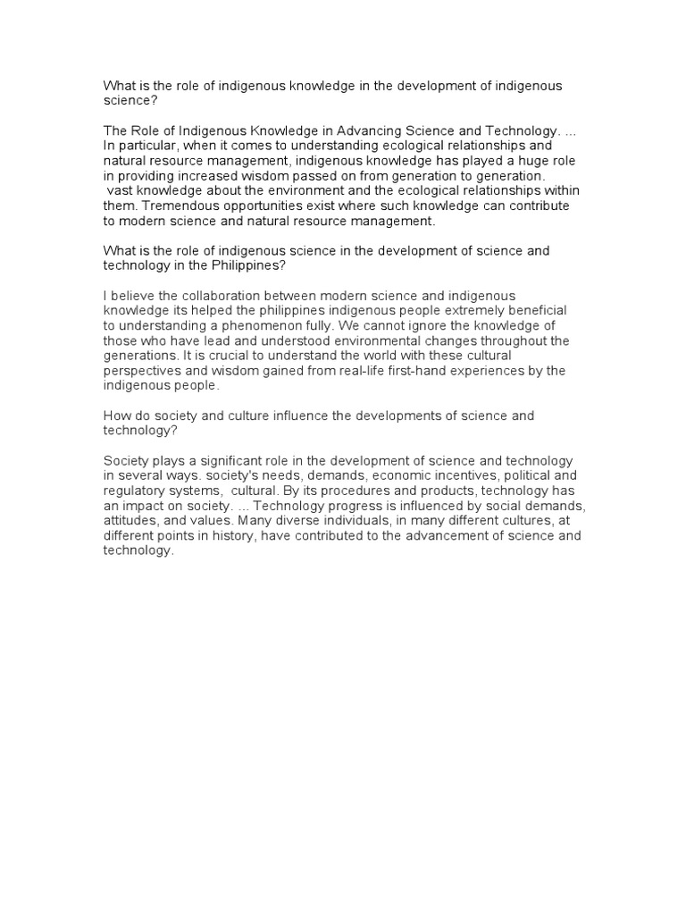 What Is The Role of Indigenous Knowledge in The de | PDF | Politics ...
