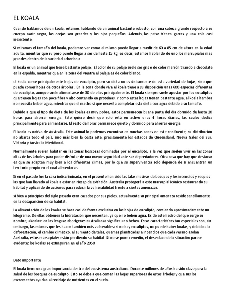 Animales | PDF | Coala | Australia