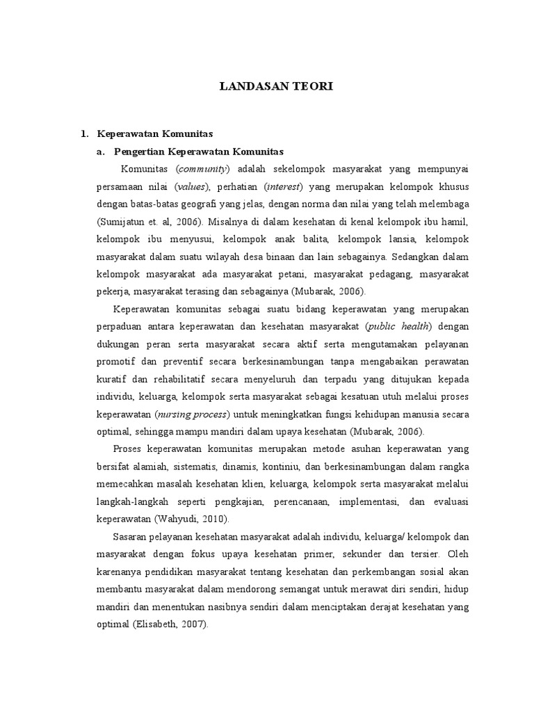 KONSEP KEPERAWATAN KOMUNITAS Print | PDF | Pengembangan Diri