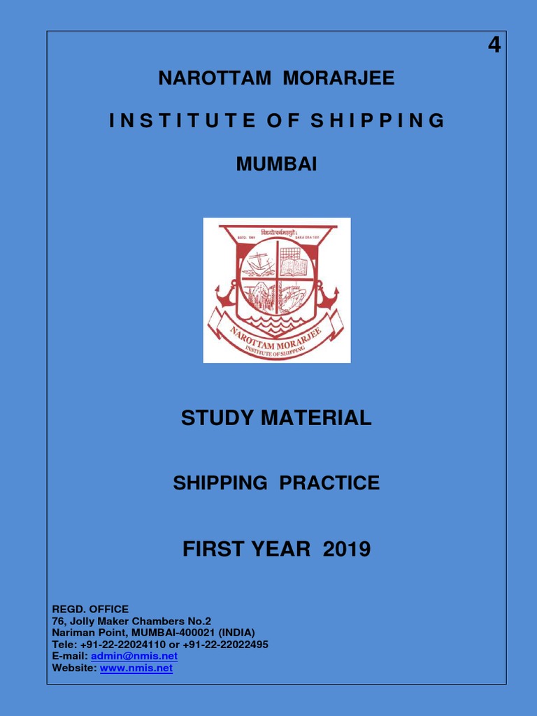 NMIS Shipping Practice Study Material | PDF | Ships | Tonnage